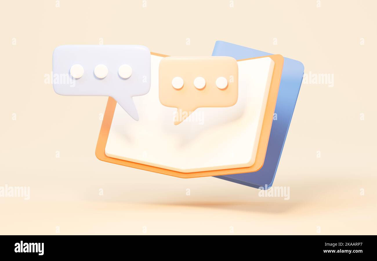 Cartoon style book, 3d rendering. Digital drawing Stock Photo - Alamy