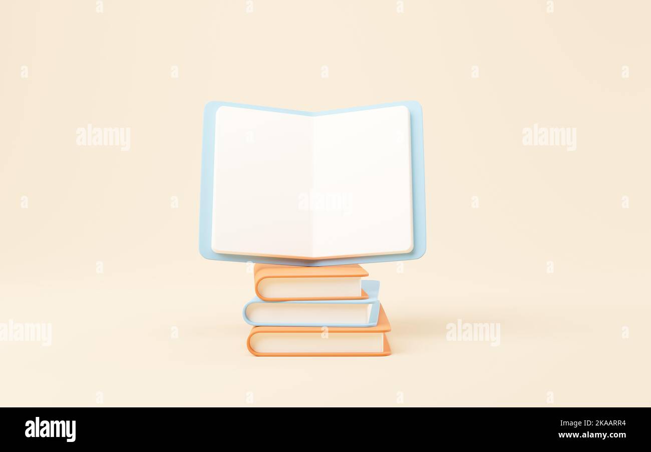 Cartoon style book, 3d rendering. Digital drawing Stock Photo - Alamy