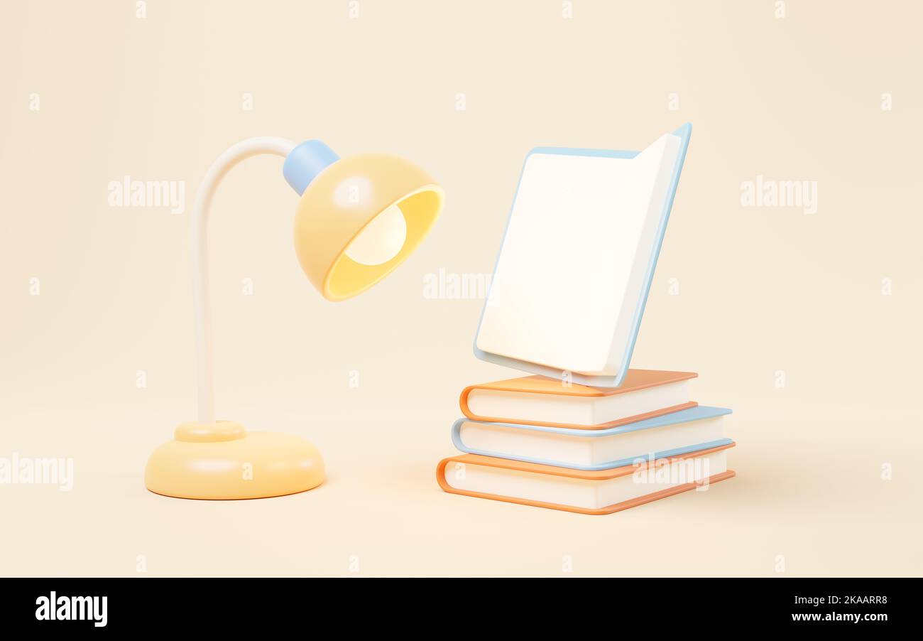 Cartoon style book, 3d rendering. Digital drawing Stock Photo - Alamy
