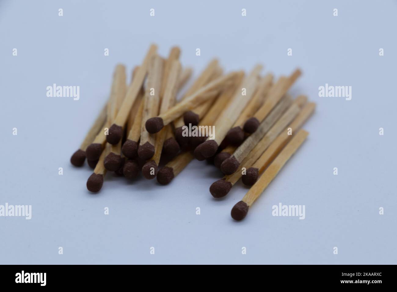 Wooden matches on white background Stock Photo - Alamy