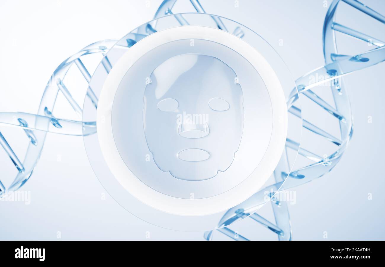 Facial mask and cosmetic concept, 3d rendering. Digital drawing Stock ...