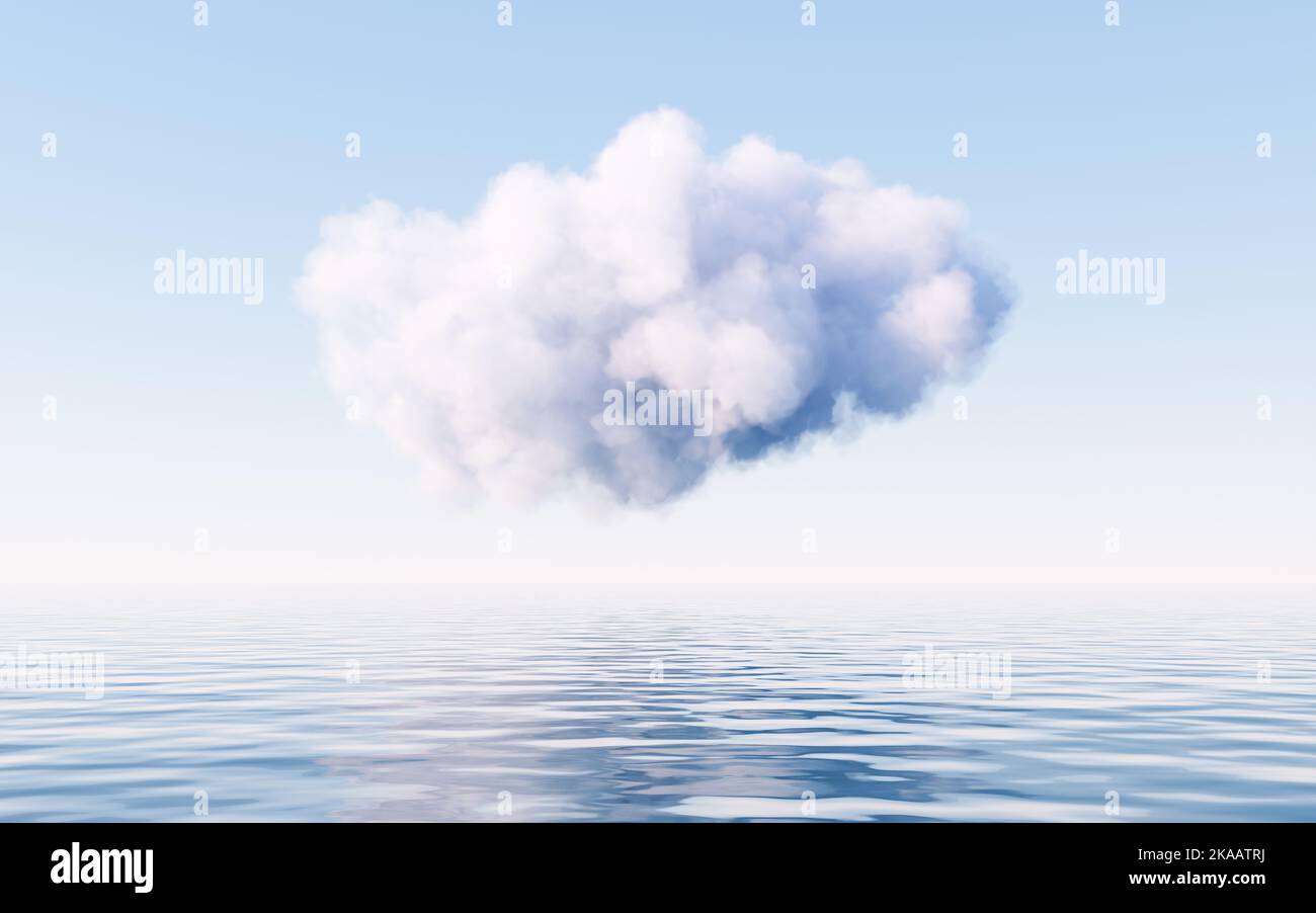 Cloud and water surface, 3d rendering. Digital drawing Stock Photo - Alamy