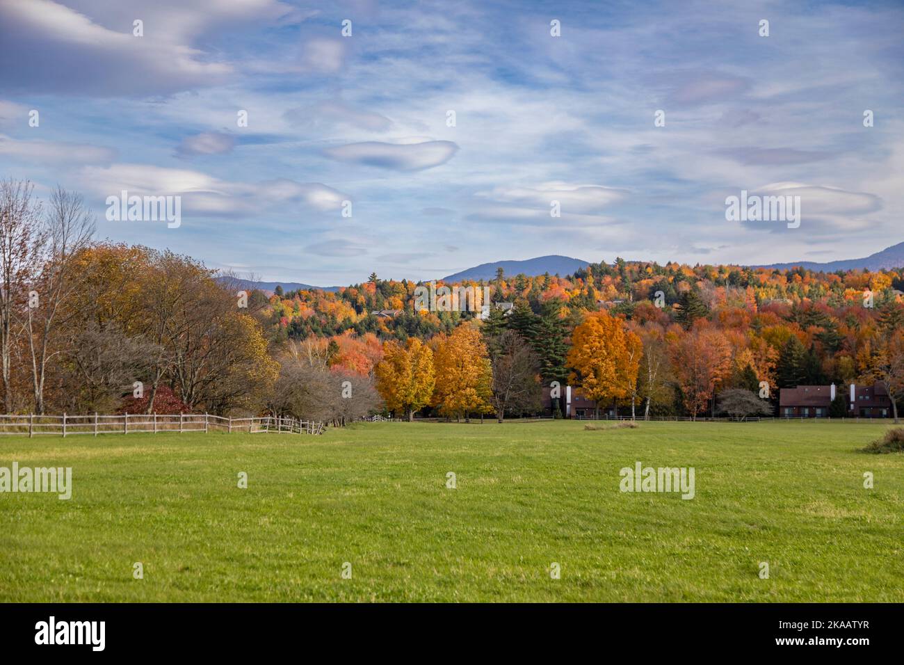 Autumn landscape, Stowe, Vermont, USA Stock Photo - Alamy