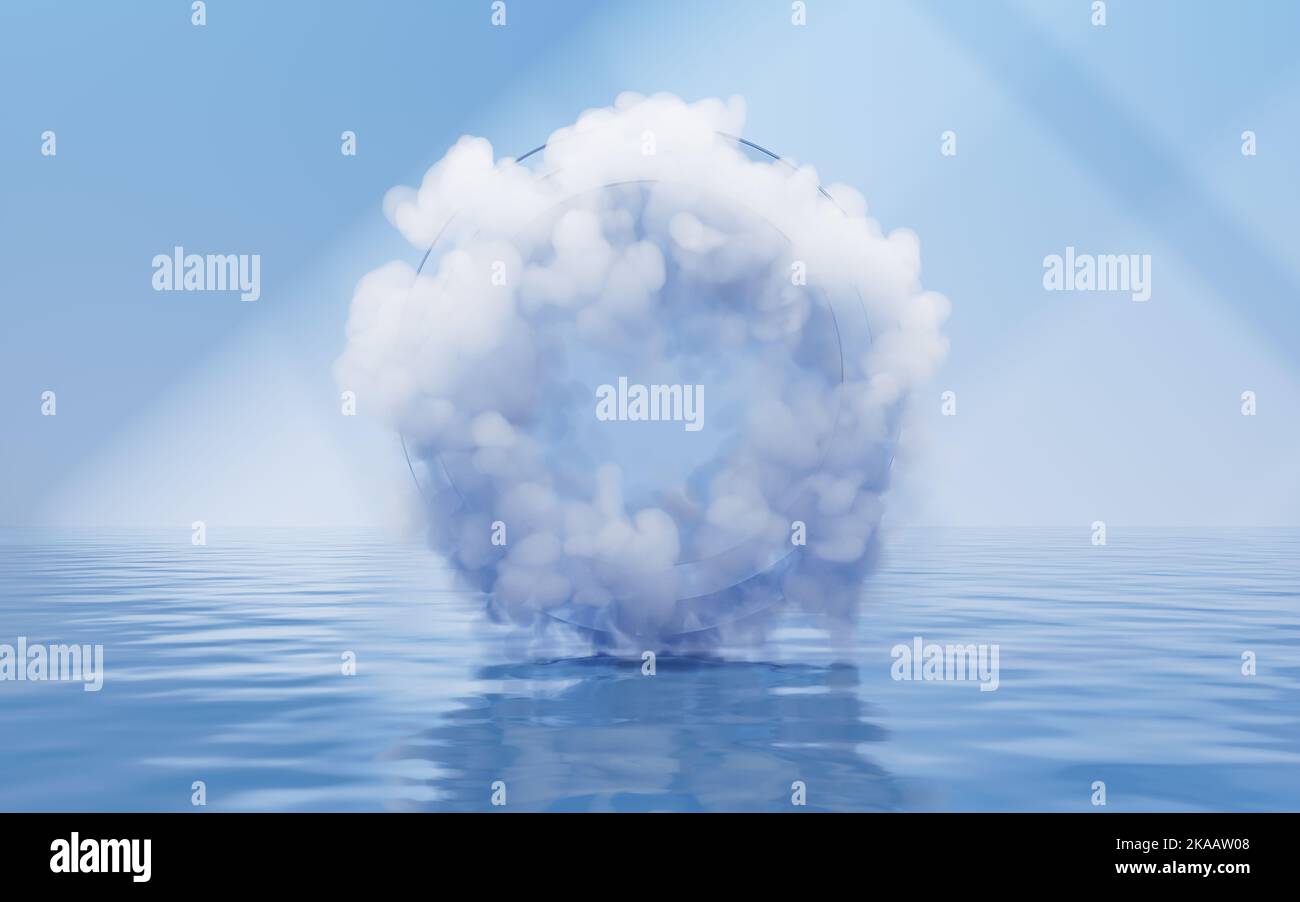 Cloud and water surface, 3d rendering. Digital drawing Stock Photo - Alamy