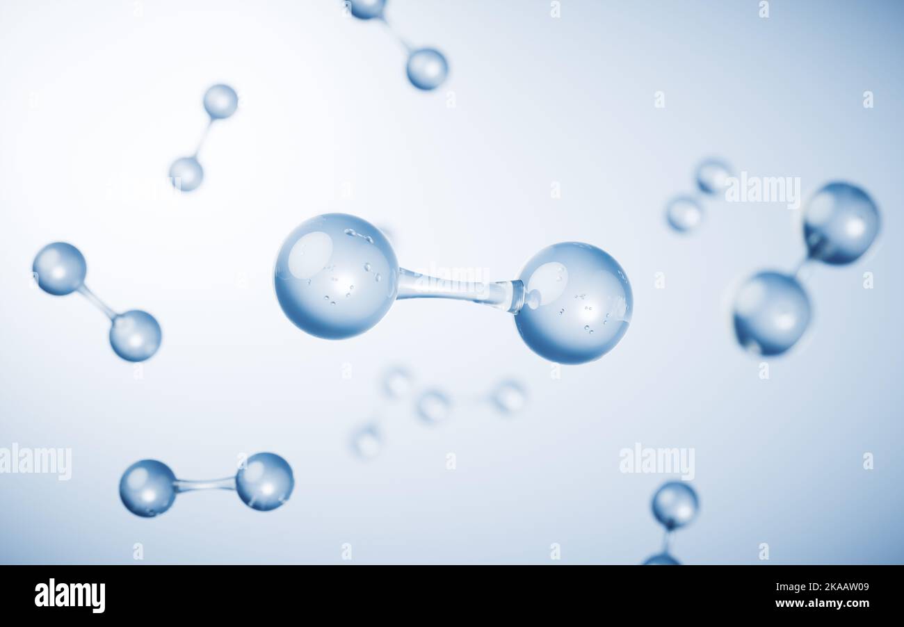 Molecules with blue background, 3d rendering. Digital drawing Stock ...