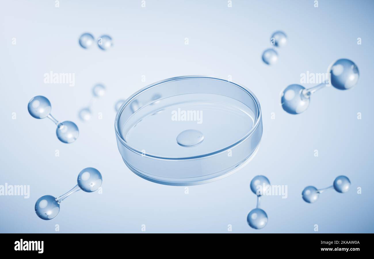 Petri dish with blue background, 3d rendering. Digital drawing Stock ...