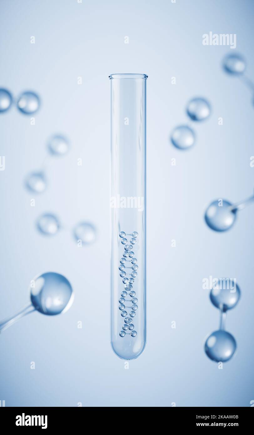 Test tube with blue background, 3d rendering. Digital drawing Stock ...
