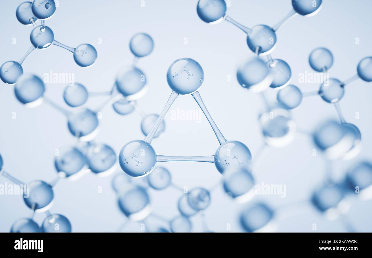 Molecules with blue background, 3d rendering. Digital drawing Stock ...