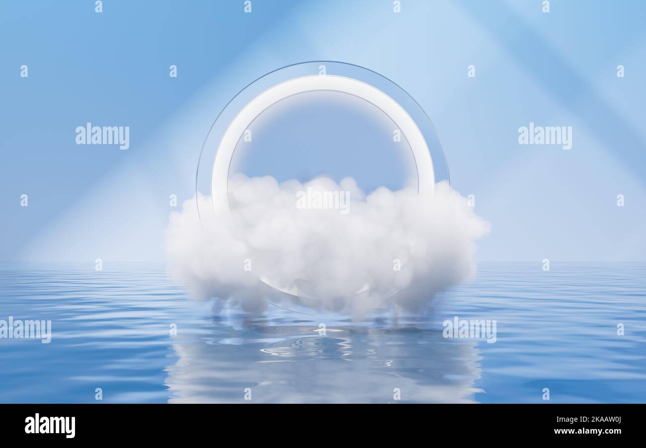 Cloud and water surface, 3d rendering. Digital drawing Stock Photo - Alamy