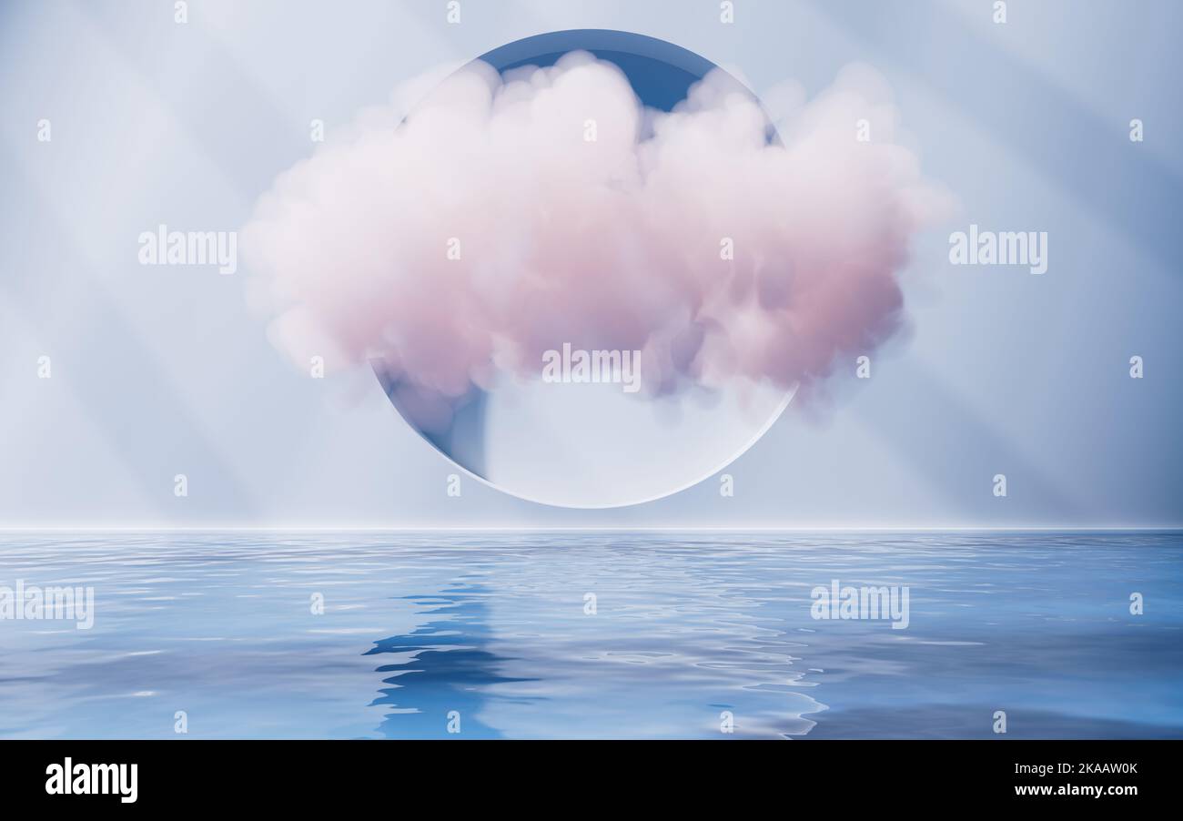 Cloud and water surface, 3d rendering. Digital drawing Stock Photo - Alamy