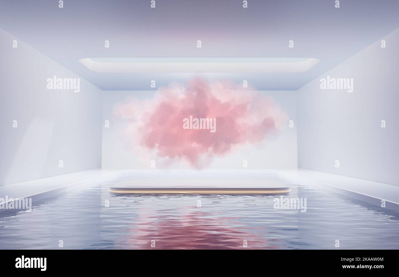 Cloud and water surface, 3d rendering. Digital drawing Stock Photo - Alamy