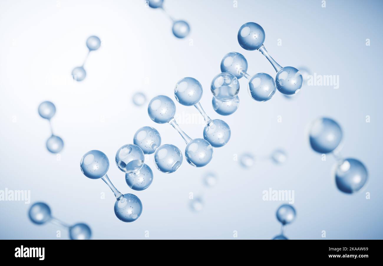 Molecules with blue background, 3d rendering. Digital drawing Stock ...