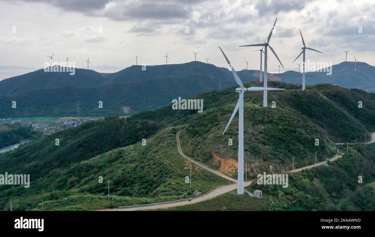 ZHOUSHAN, CHINA - NOVEMBER 1, 2022 - An aerial photo shows wind ...