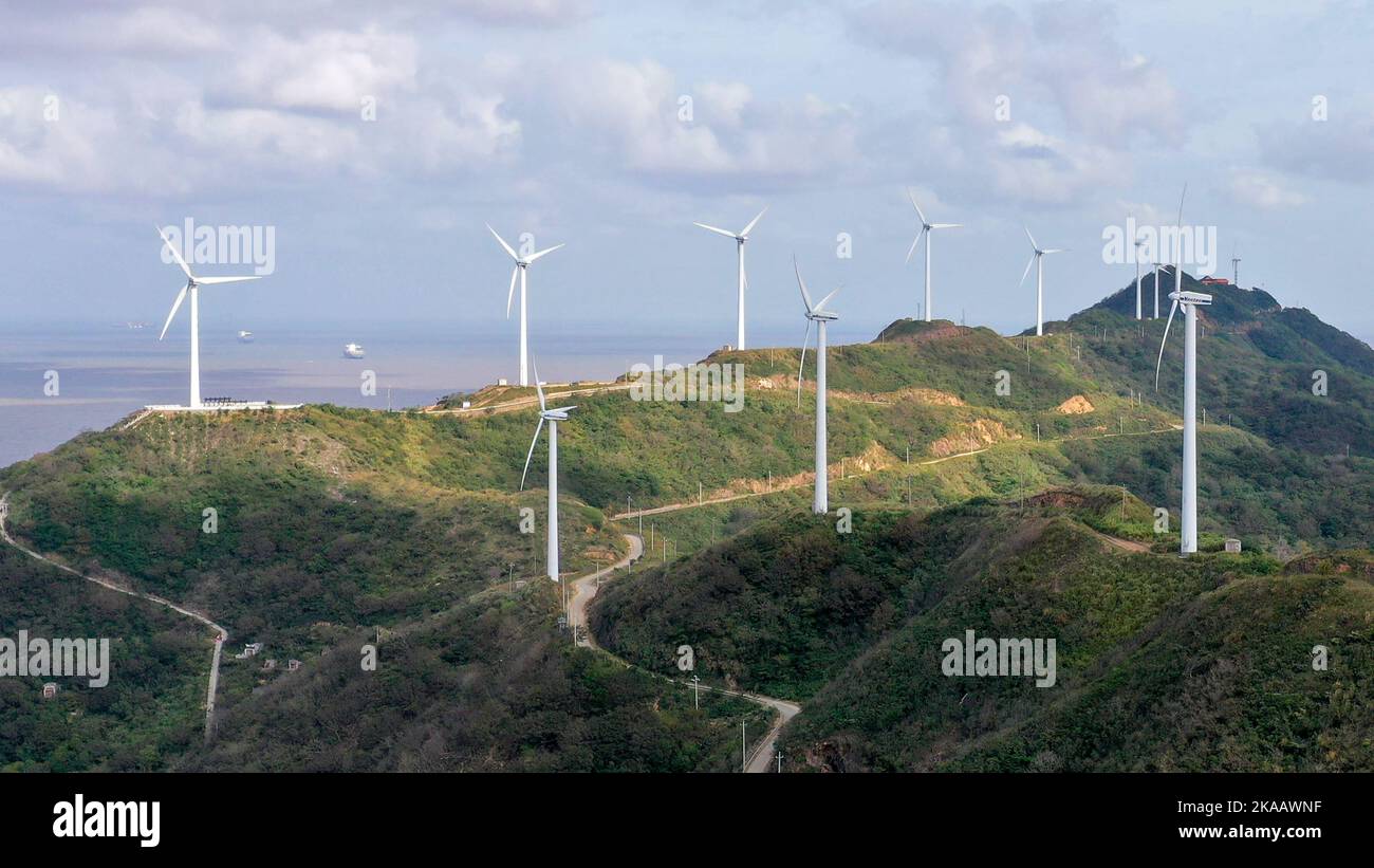ZHOUSHAN, CHINA - NOVEMBER 1, 2022 - An aerial photo shows wind ...