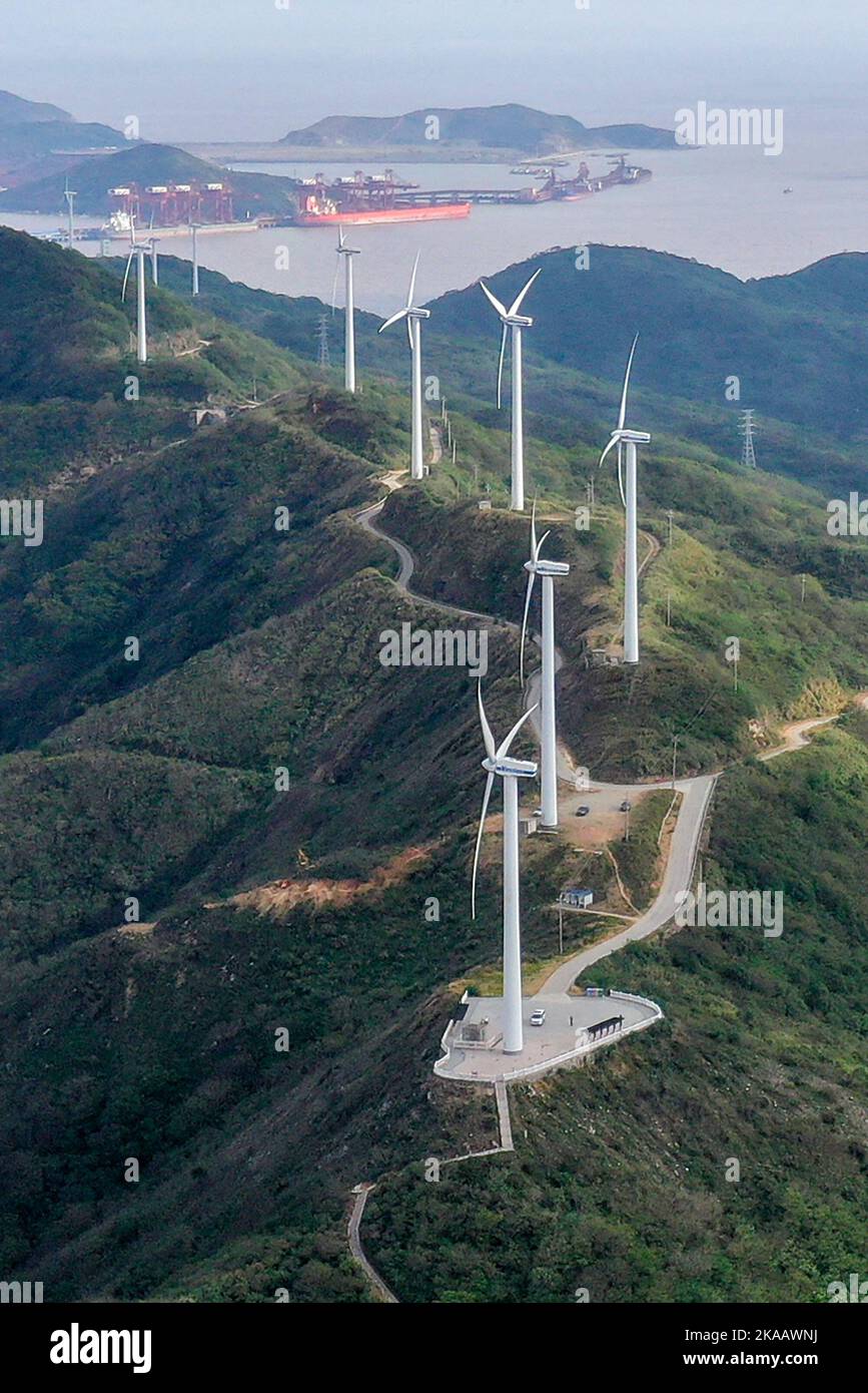 ZHOUSHAN, CHINA - NOVEMBER 1, 2022 - An aerial photo shows wind ...