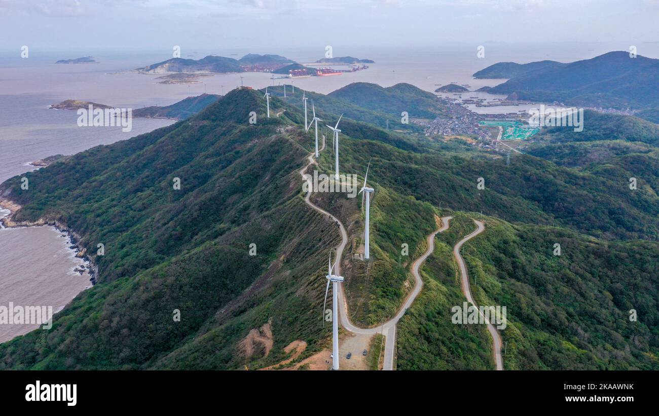 ZHOUSHAN, CHINA - NOVEMBER 1, 2022 - An aerial photo shows wind ...