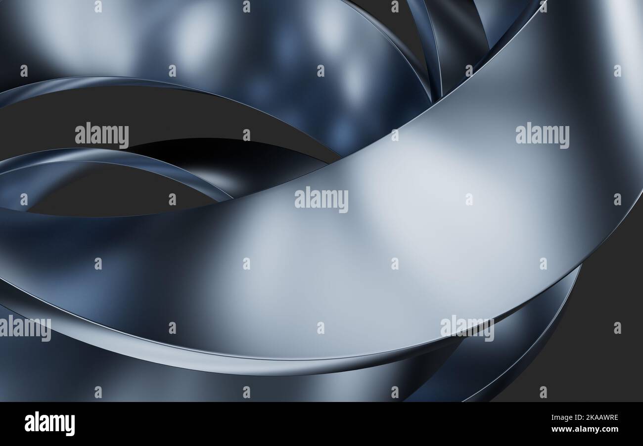 Metallic curve geometry background, 3d rendering. Digital drawing Stock ...