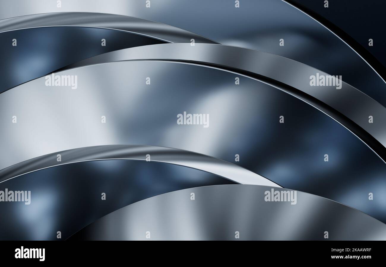 Metallic curve geometry background, 3d rendering. Digital drawing Stock ...