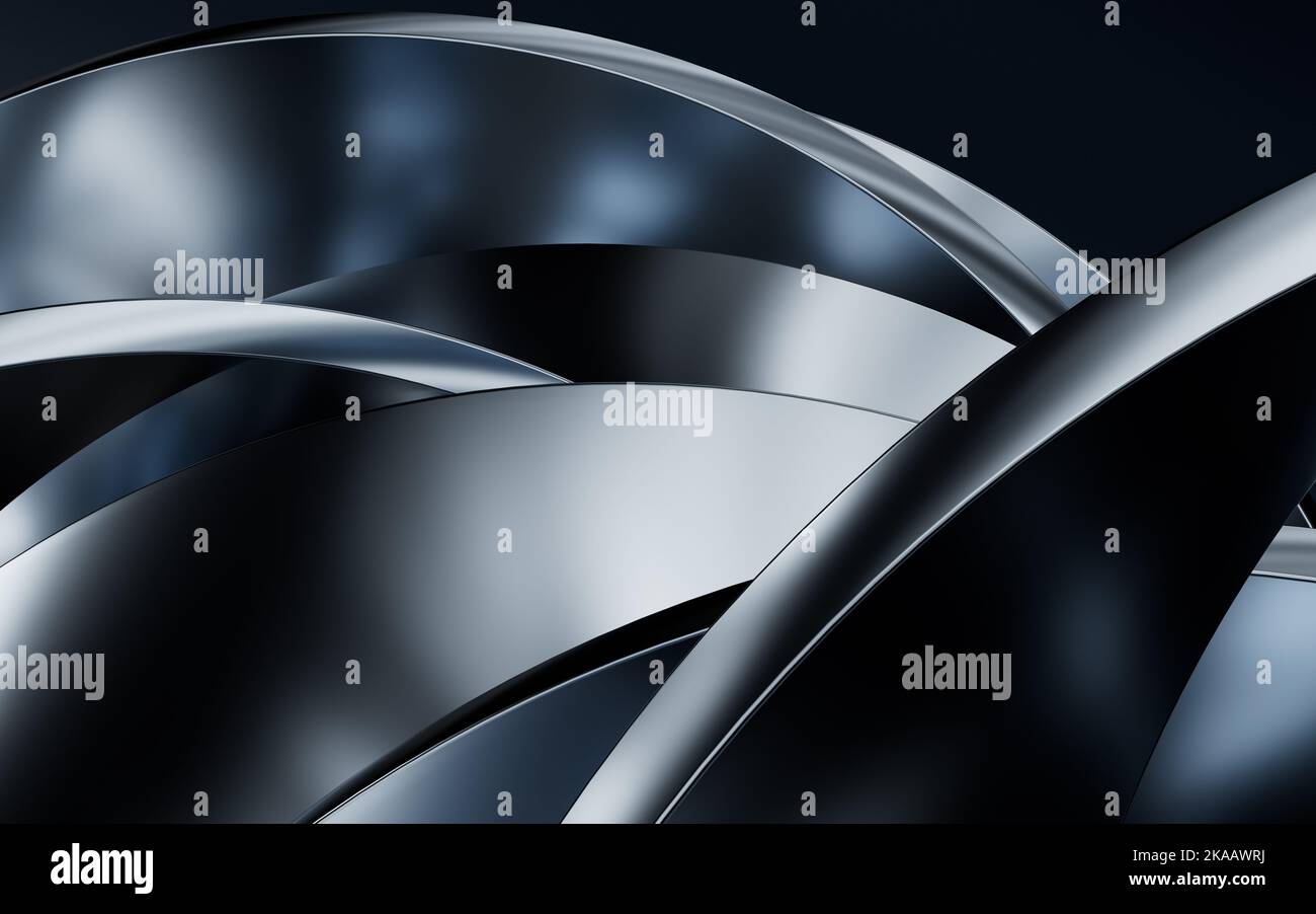 Metallic curve geometry background, 3d rendering. Digital drawing Stock ...