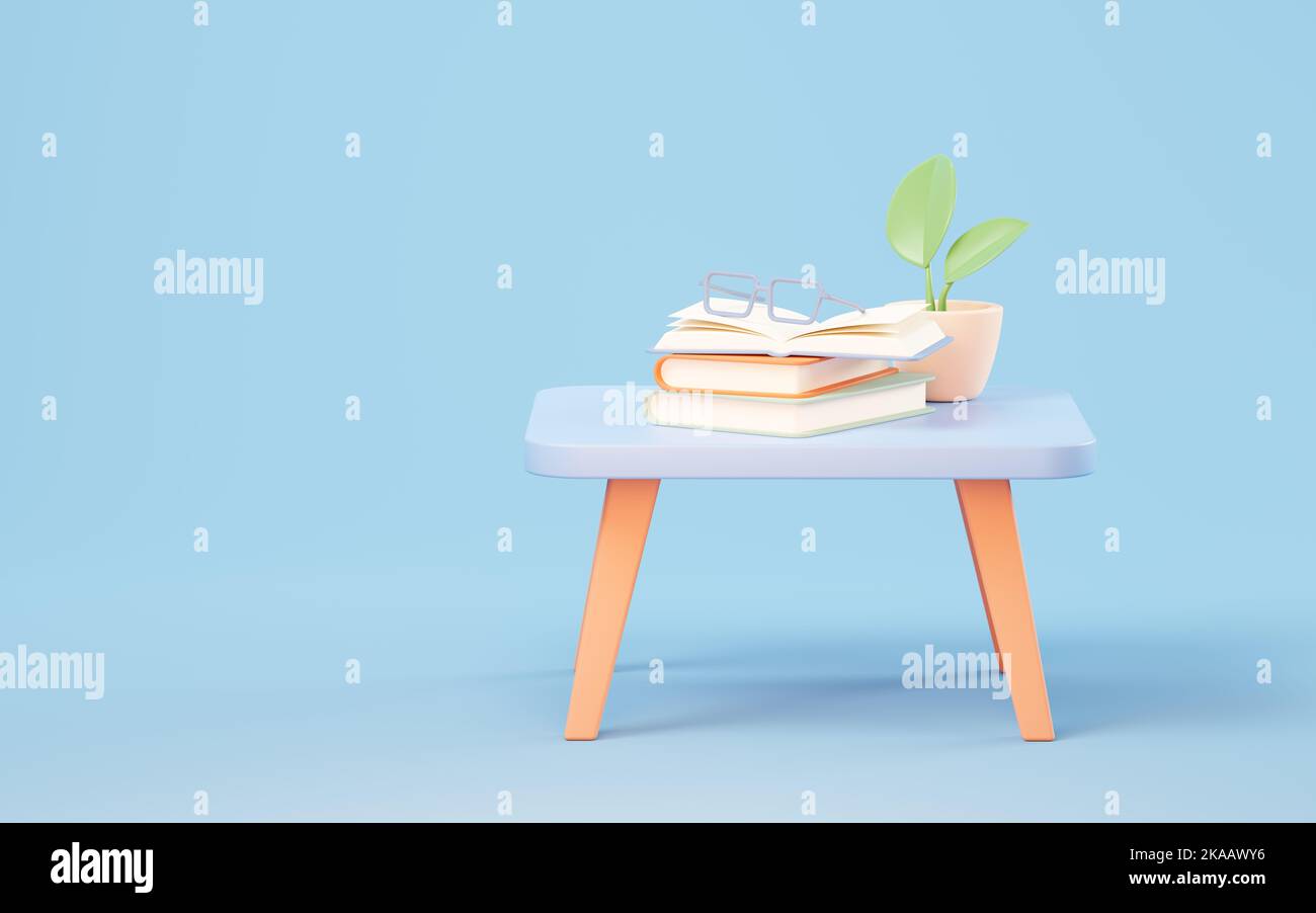 Cartoon style book, 3d rendering. Digital drawing Stock Photo - Alamy