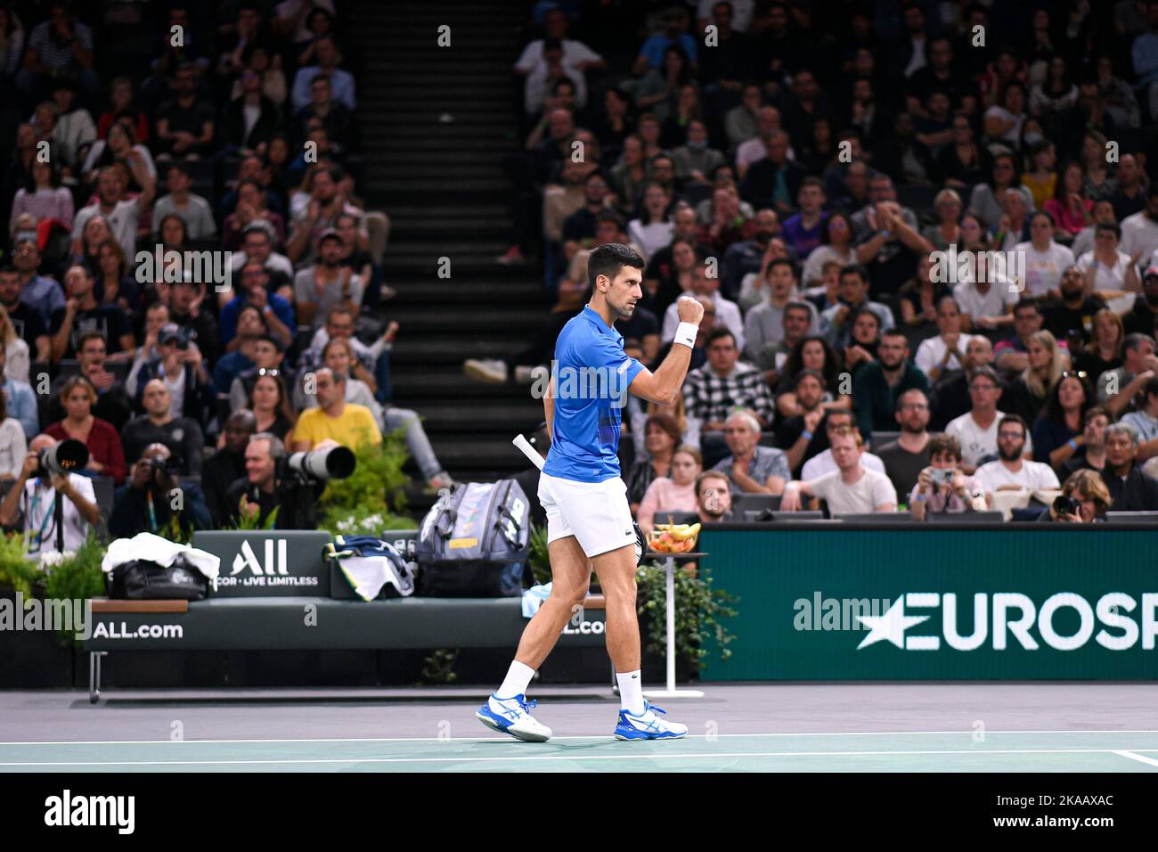 Paris, France. November, 1, 2022, Novak Djokovic of Serbia during the ...
