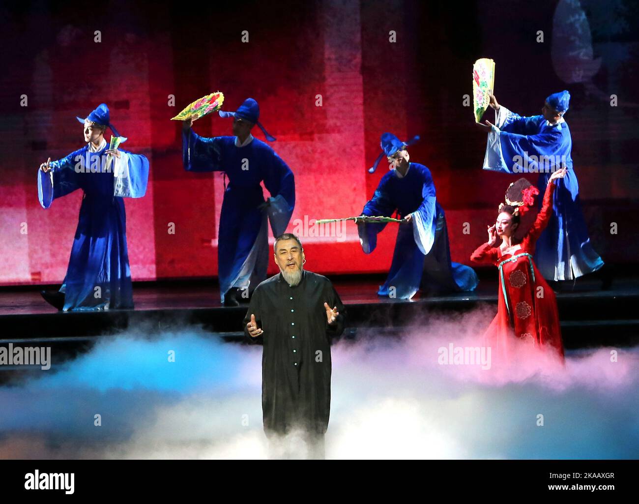 Chinese actor Lu Shuming, who played Guan Yu in the Romance of the ...