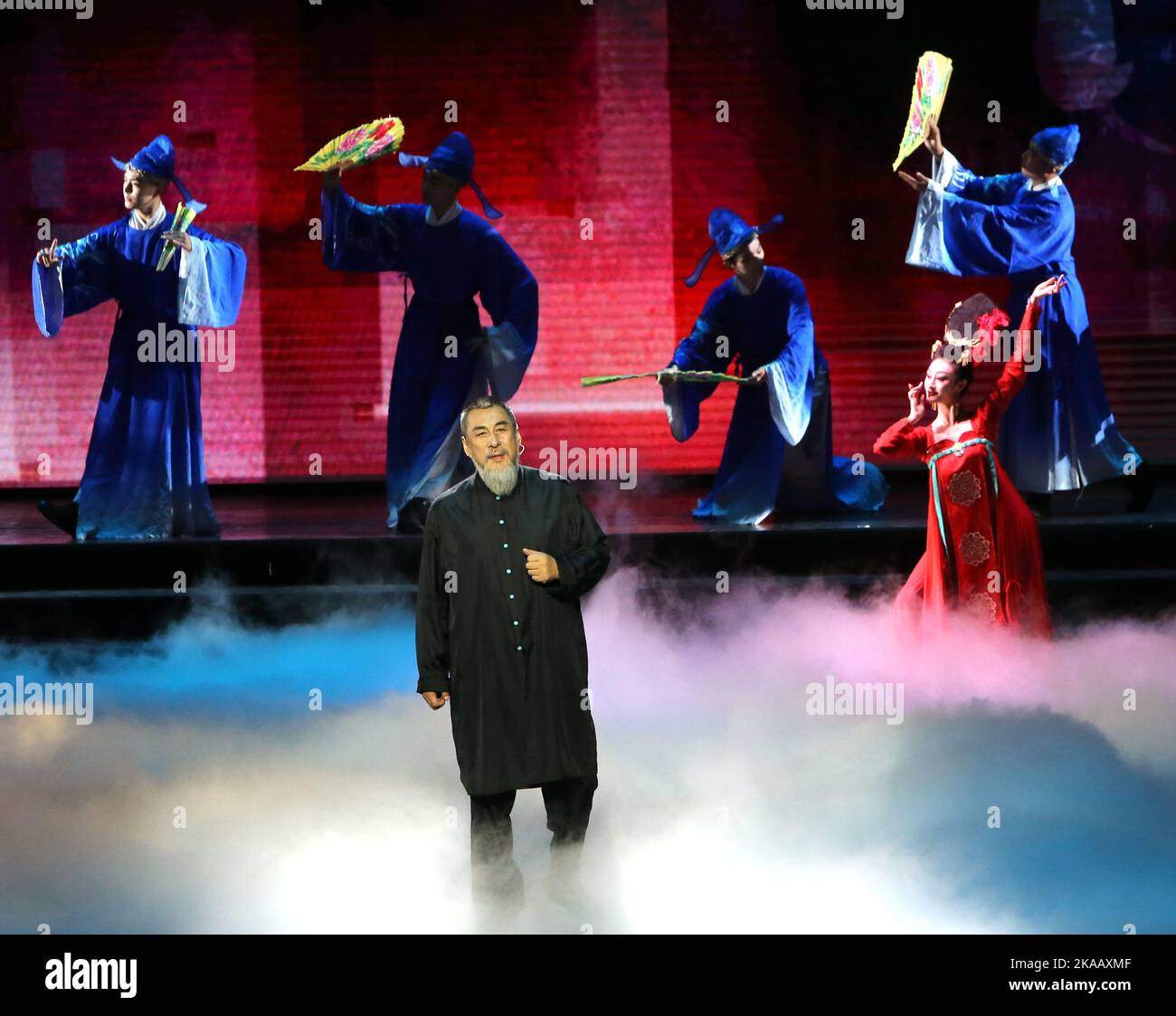 Chinese actor Lu Shuming, who played Guan Yu in the Romance of the ...