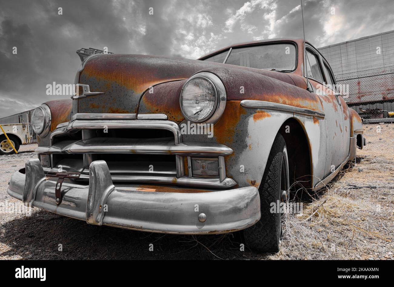 Classic Line rust and Patina in the hot New Mexico Sun Stock Photo - Alamy