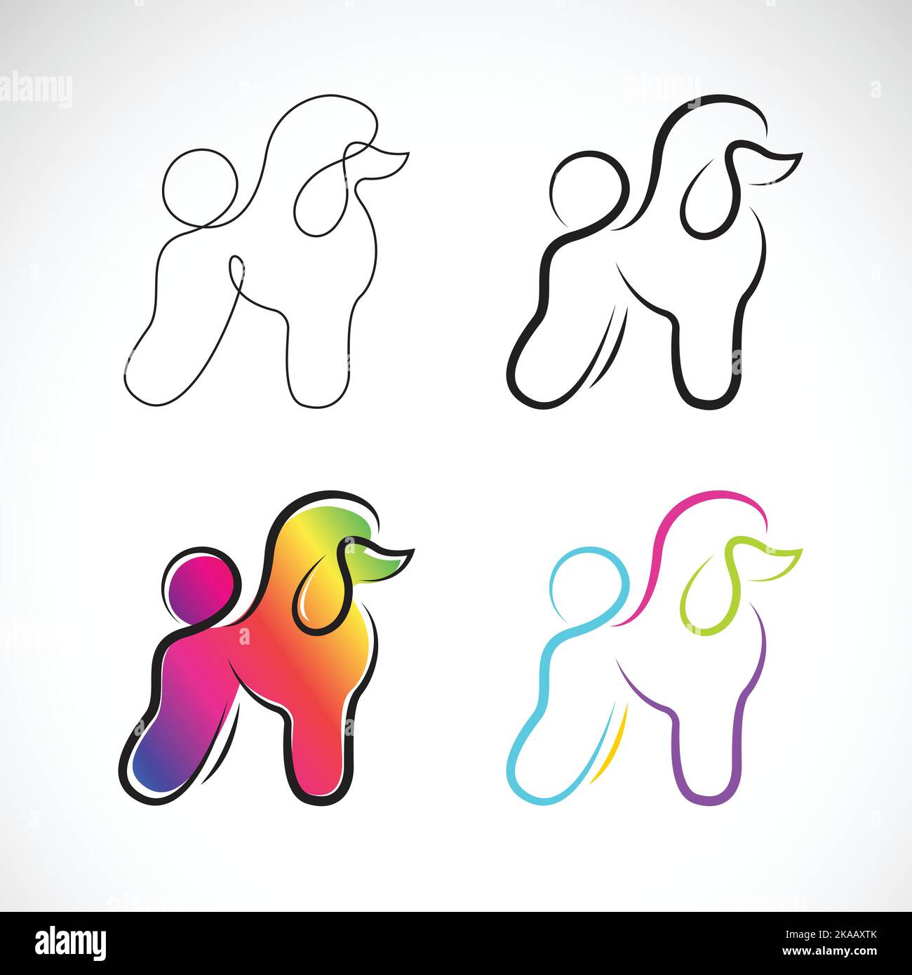 Vector of poodle dog design on white background. Pet Animal. Dog logo ...