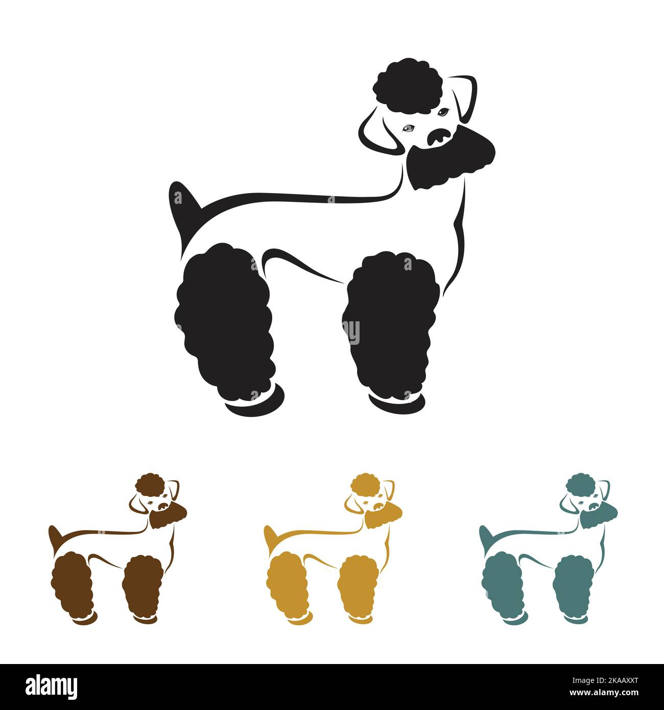 Vector image of a Dog Poodle on white background. Easy editable layered ...