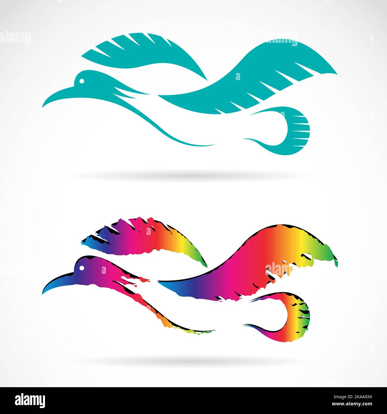 Vector image of a bird on white background. Easy editable layered ...