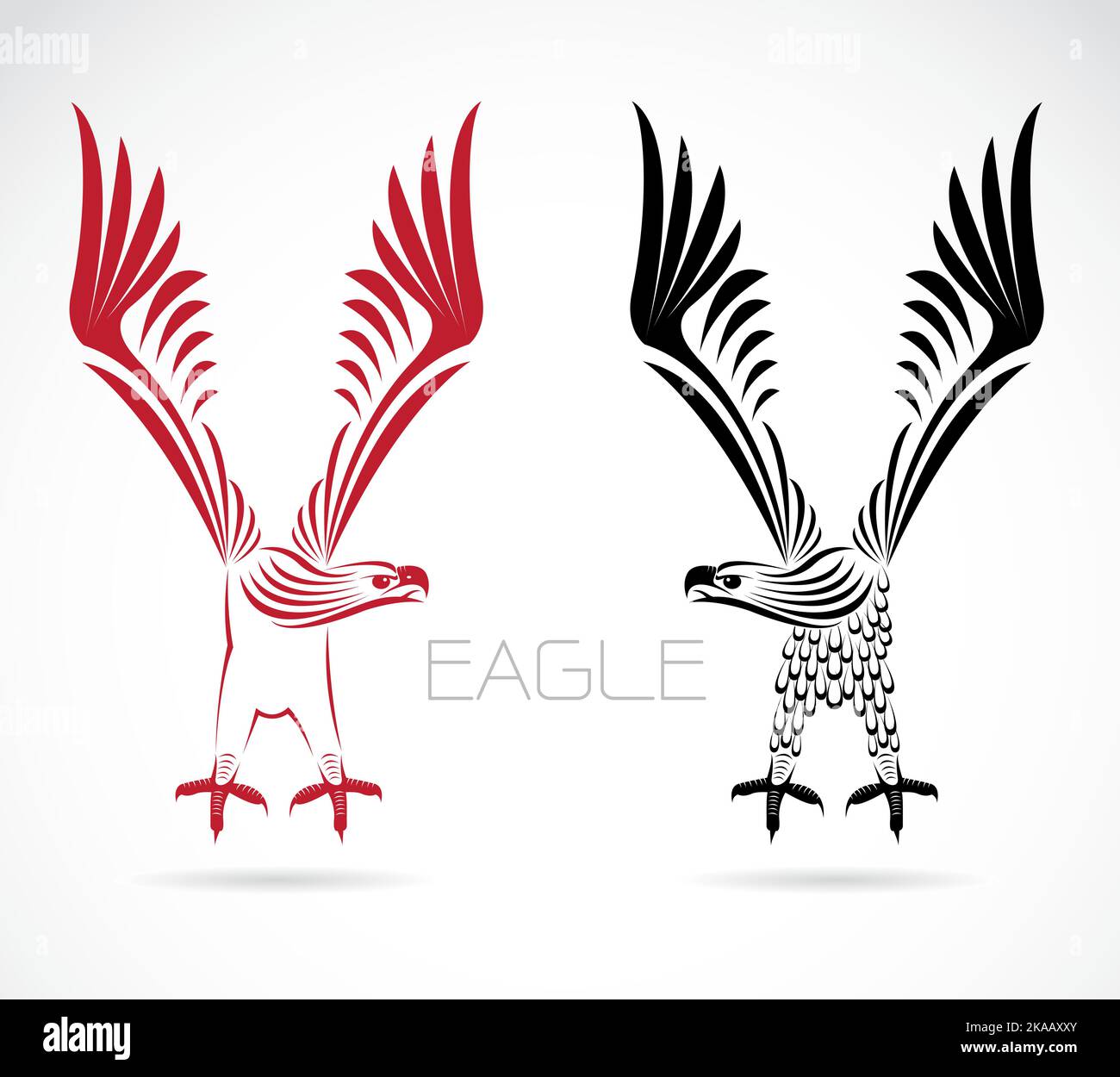 Vector image of an eagle on white background. Easy editable layered ...