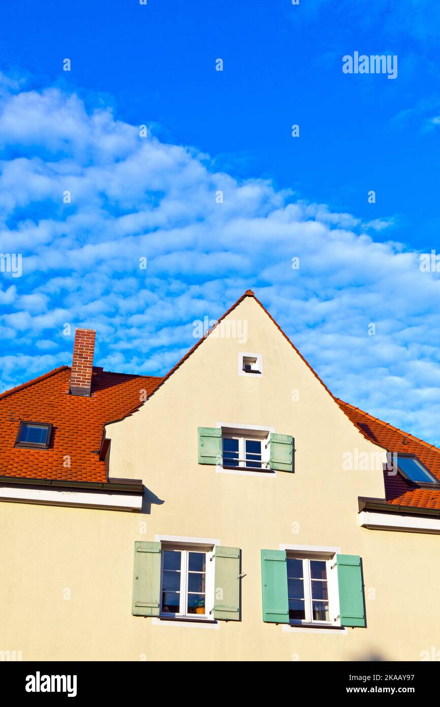 generic family home in suburban area with blue sky Stock Photo - Alamy