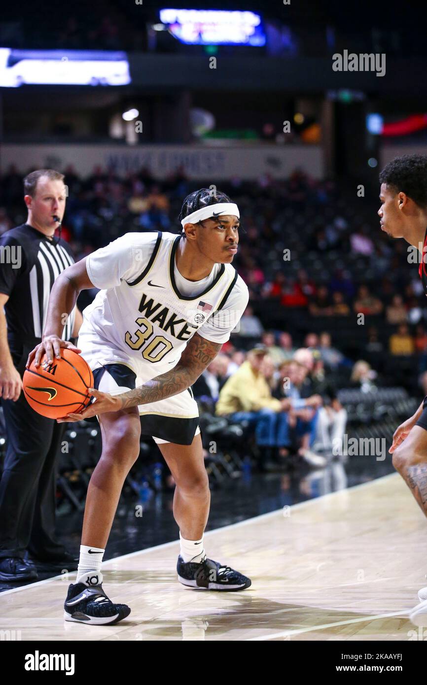 November 1, 2022: Wake Forest junior Damari Monsanto (30) eyes the ...