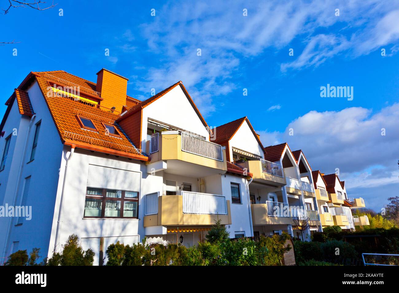 facade of house with blue sky Stock Photo - Alamy