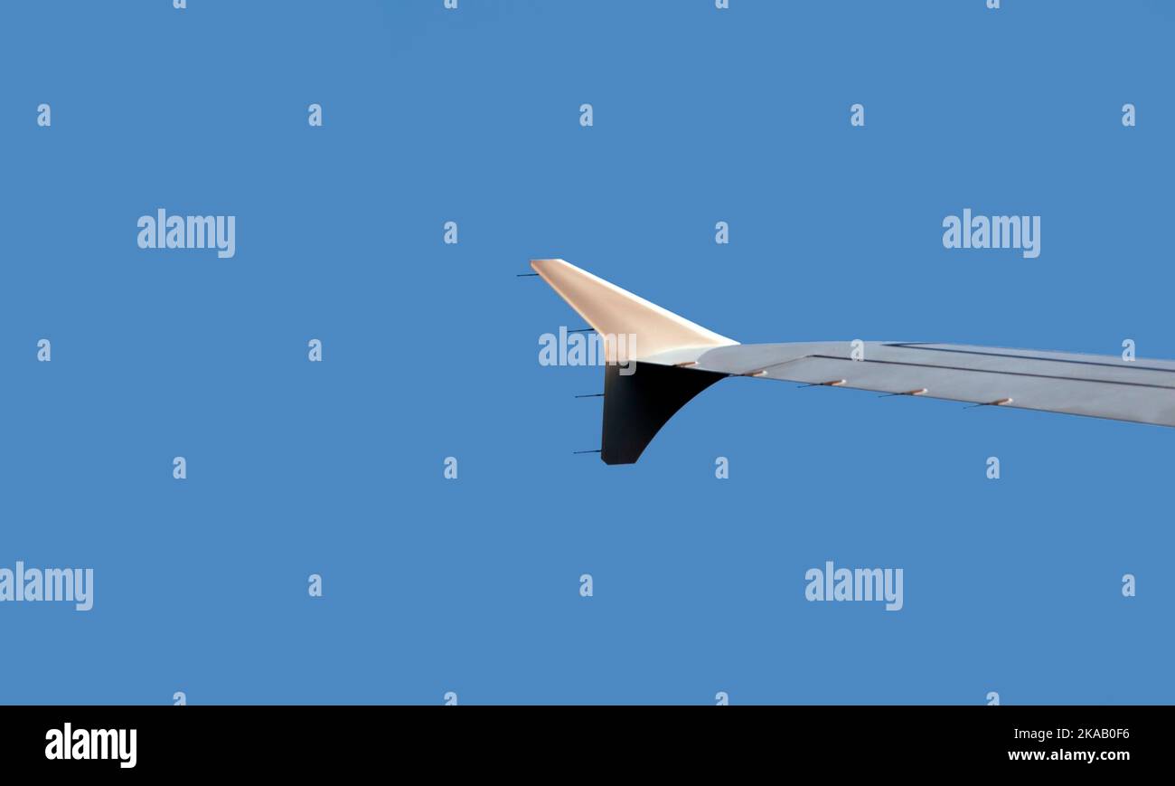 wing of aircraft in the sky Stock Photo - Alamy