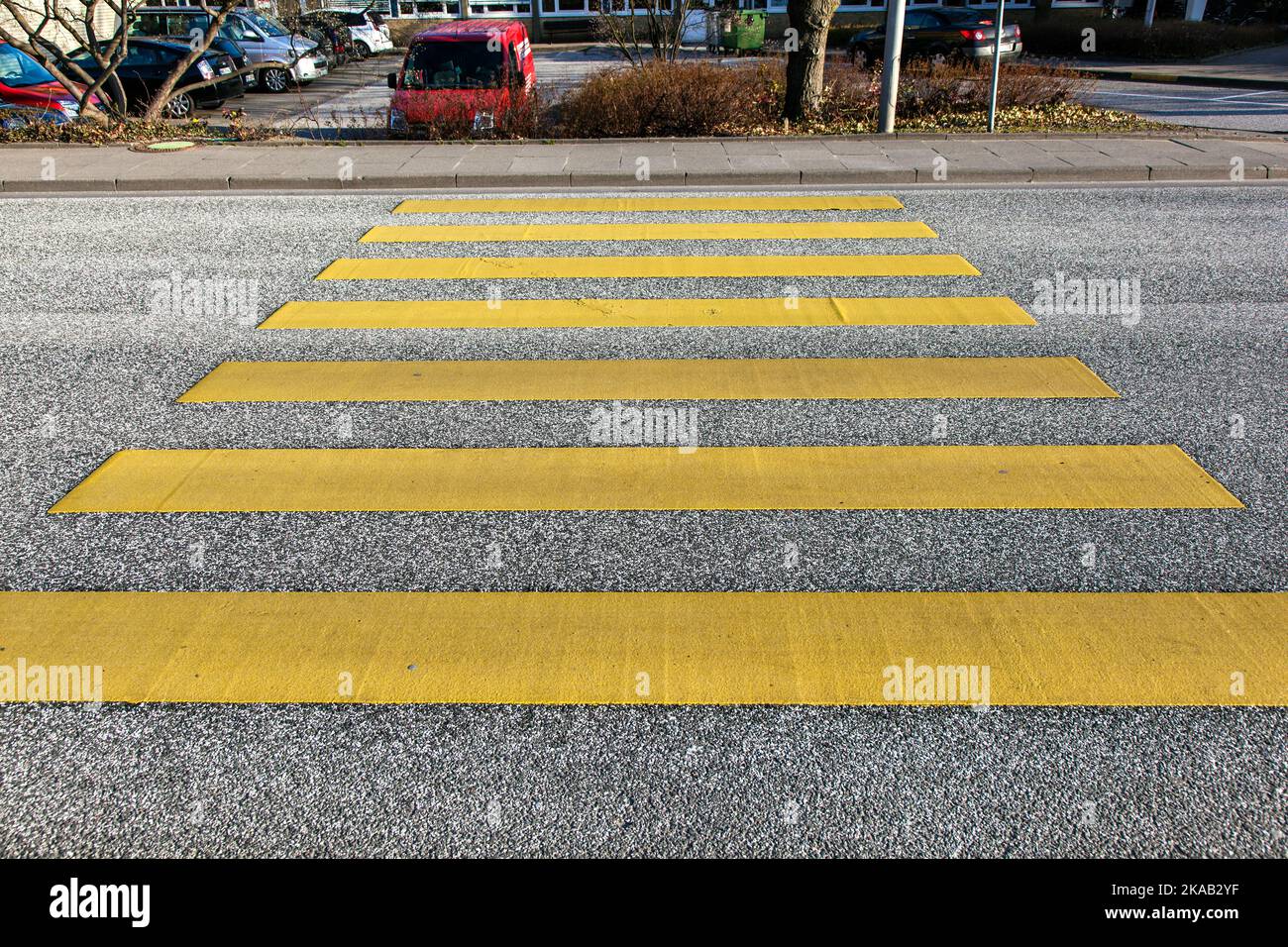 pedestrian crossing in yellow Stock Photo - Alamy
