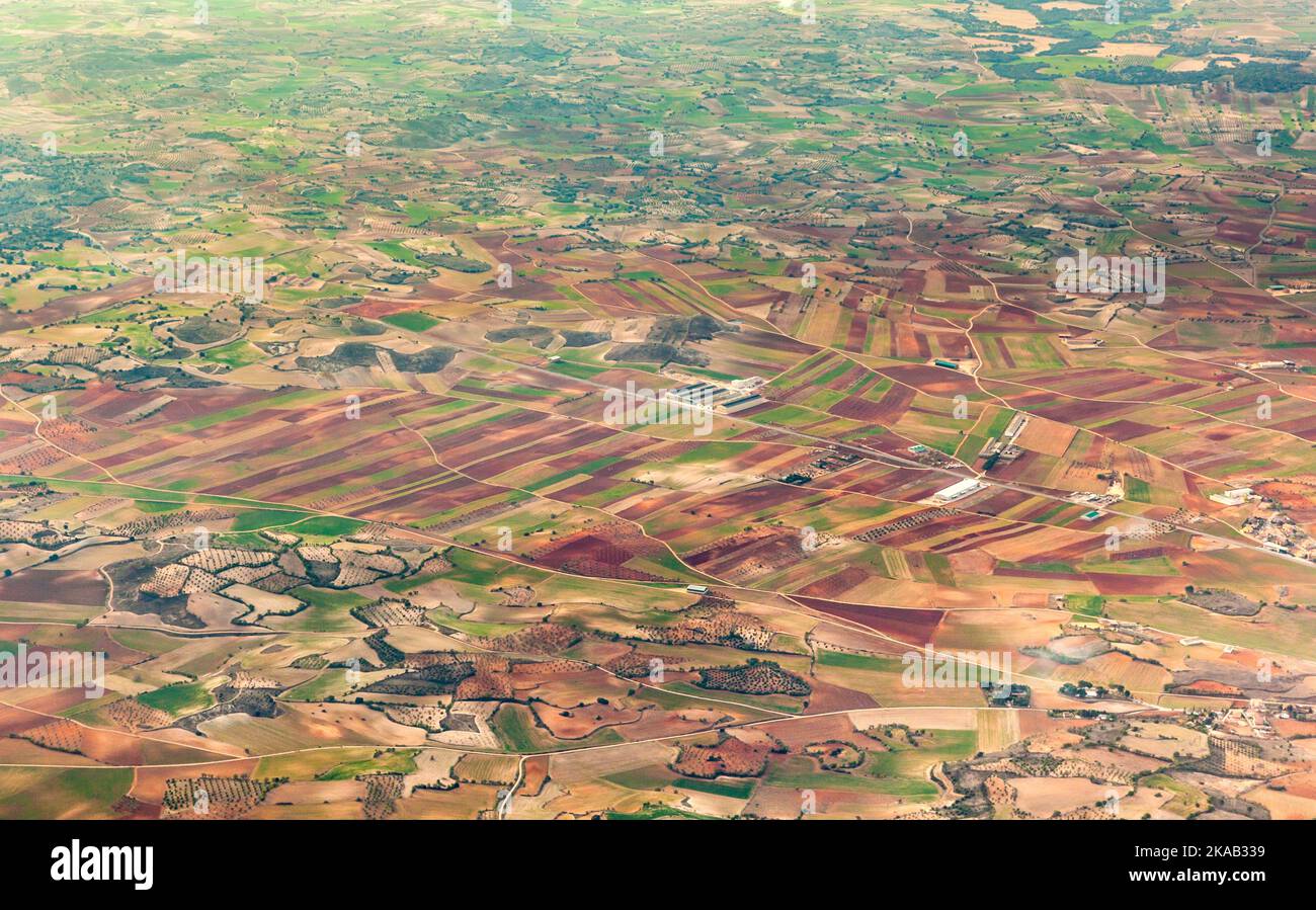 aerial of countryside and fields around madrid Stock Photo - Alamy