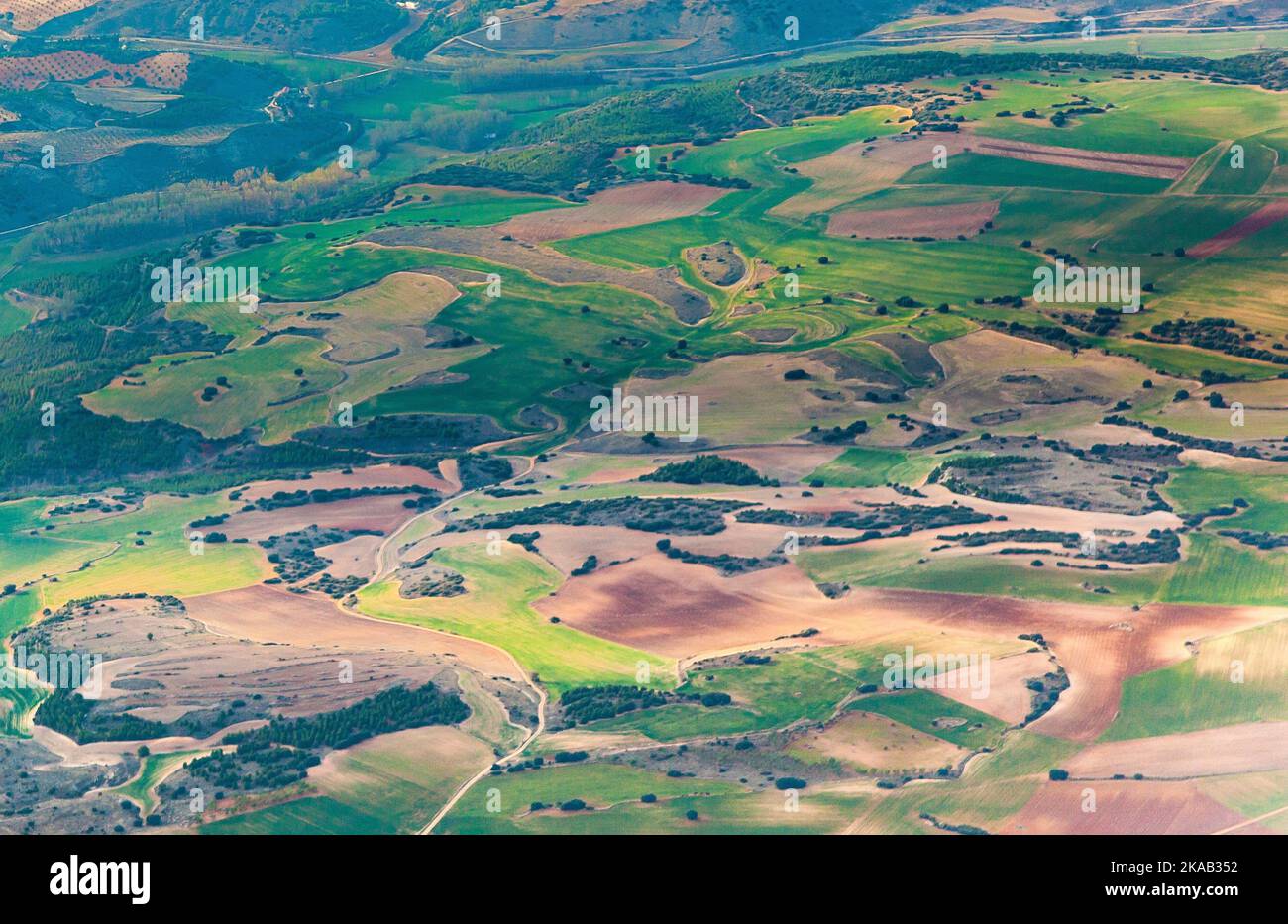 aerial of countryside and fields around madrid Stock Photo - Alamy