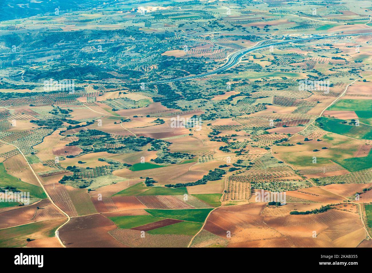 aerial of countryside and fields around madrid Stock Photo - Alamy