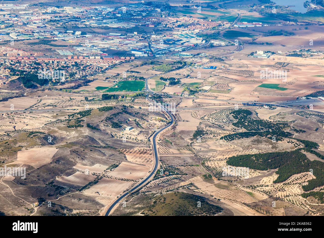 aerial of countryside and fields around madrid Stock Photo - Alamy