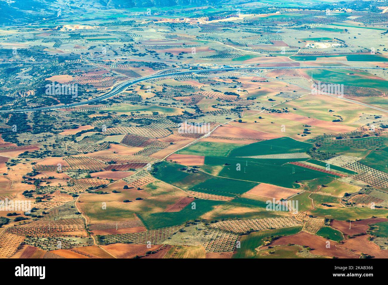 aerial of countryside and fields around madrid Stock Photo - Alamy