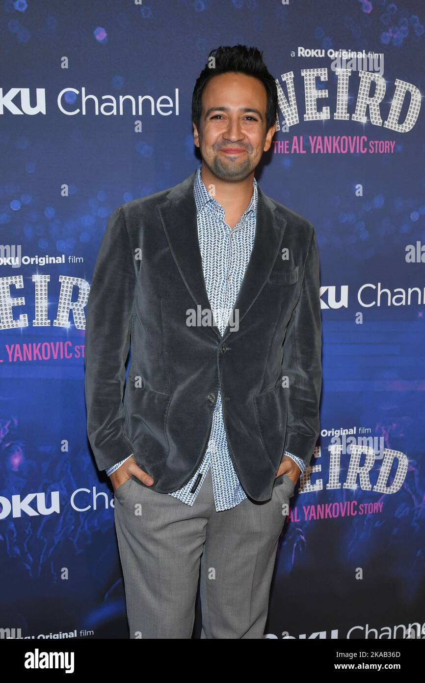 Lin-Manuel Miranda attends the "Weird: The Al Yankovic Story" New York ...