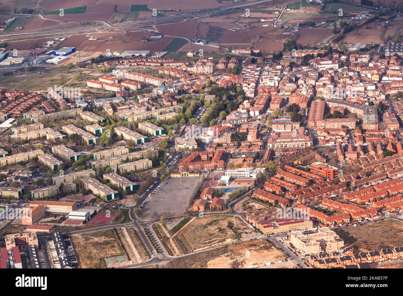 aerial of countryside and fields around madrid Stock Photo - Alamy