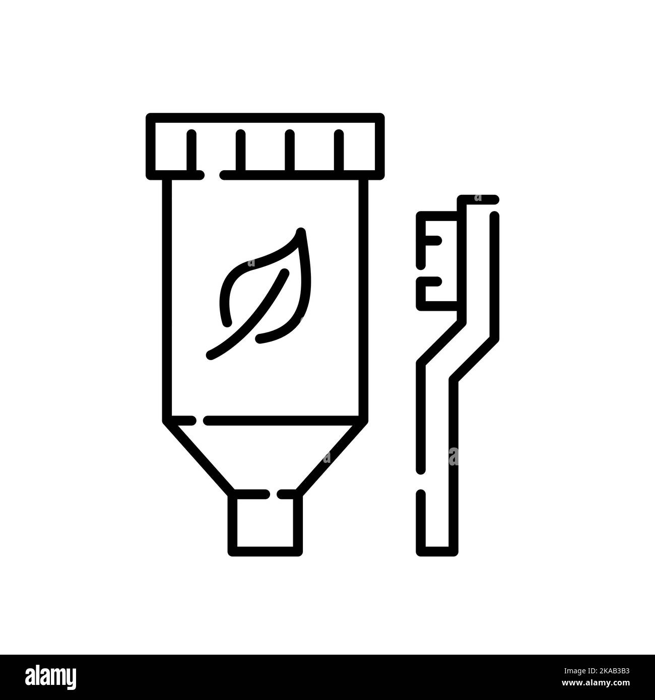 Natural green toothpaste and brush. Fresh eco dental hygiene. Pixel ...