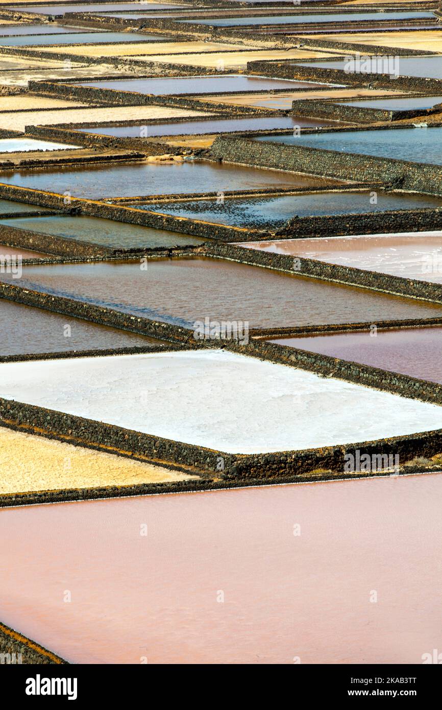 salt basins in saline de Janubio Stock Photo - Alamy