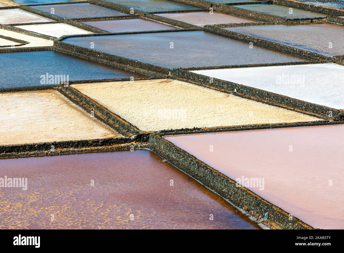 colorful salt basins in saline de Janubio Stock Photo - Alamy