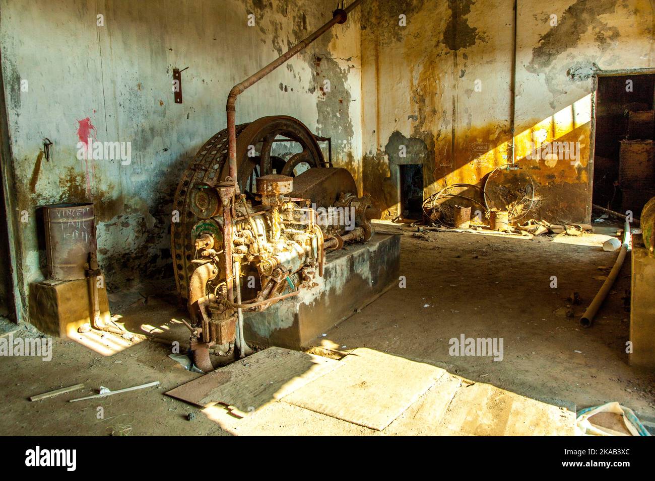 rusty machine in old rotten refinery station Stock Photo - Alamy