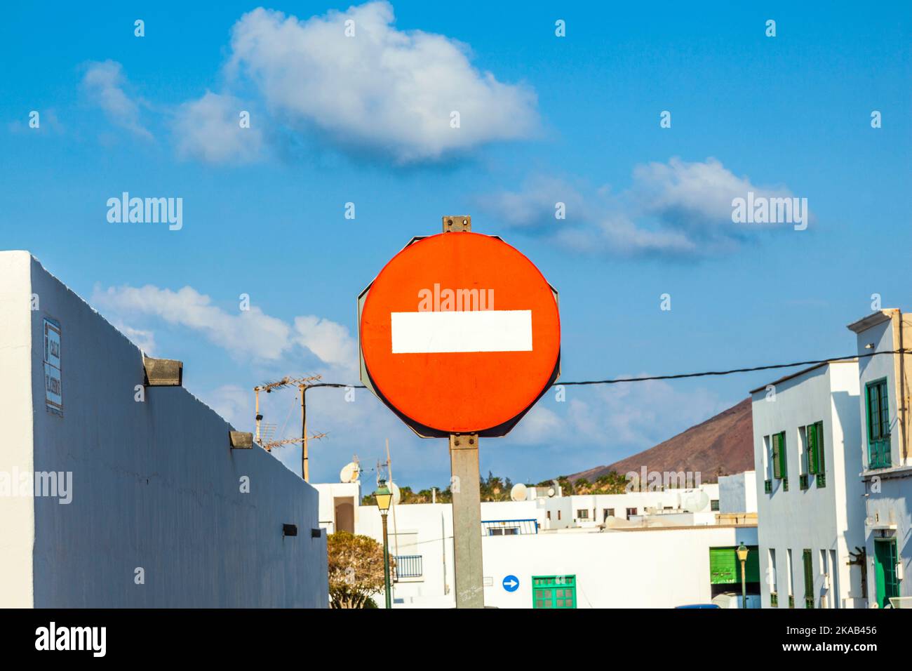 street sign one way street in mediterranean village Stock Photo - Alamy