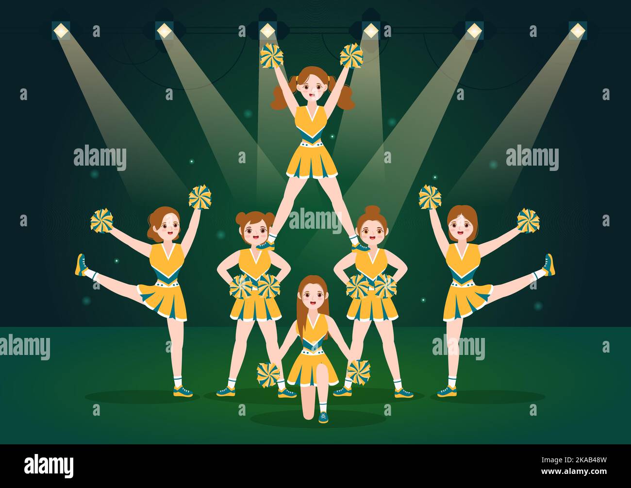 High school cheerleaders perform Stock Vector Images - Alamy